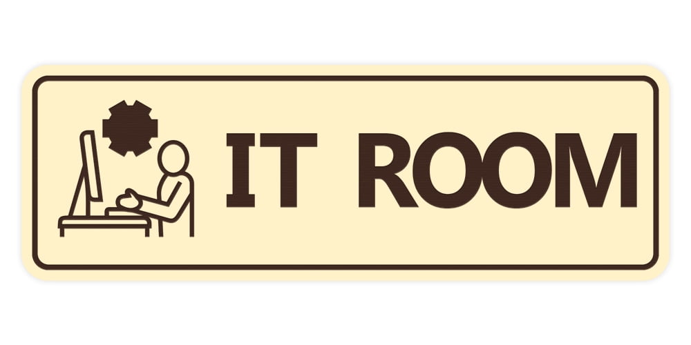 Standard IT Room Sign (Ivory/Dark Brown) - Medium - Walmart.com
