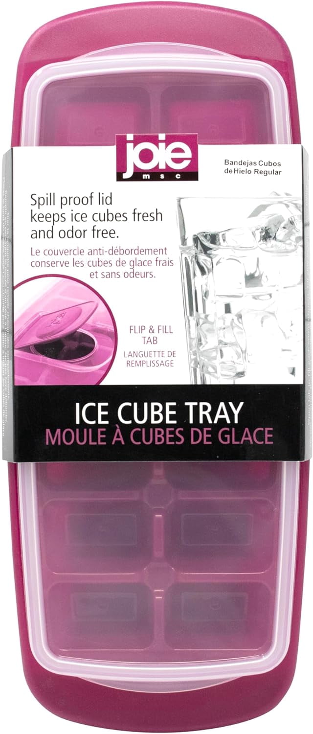 Standard Ice Cube Tray, Covered and Stackable, No-Spill Removable Lid ...