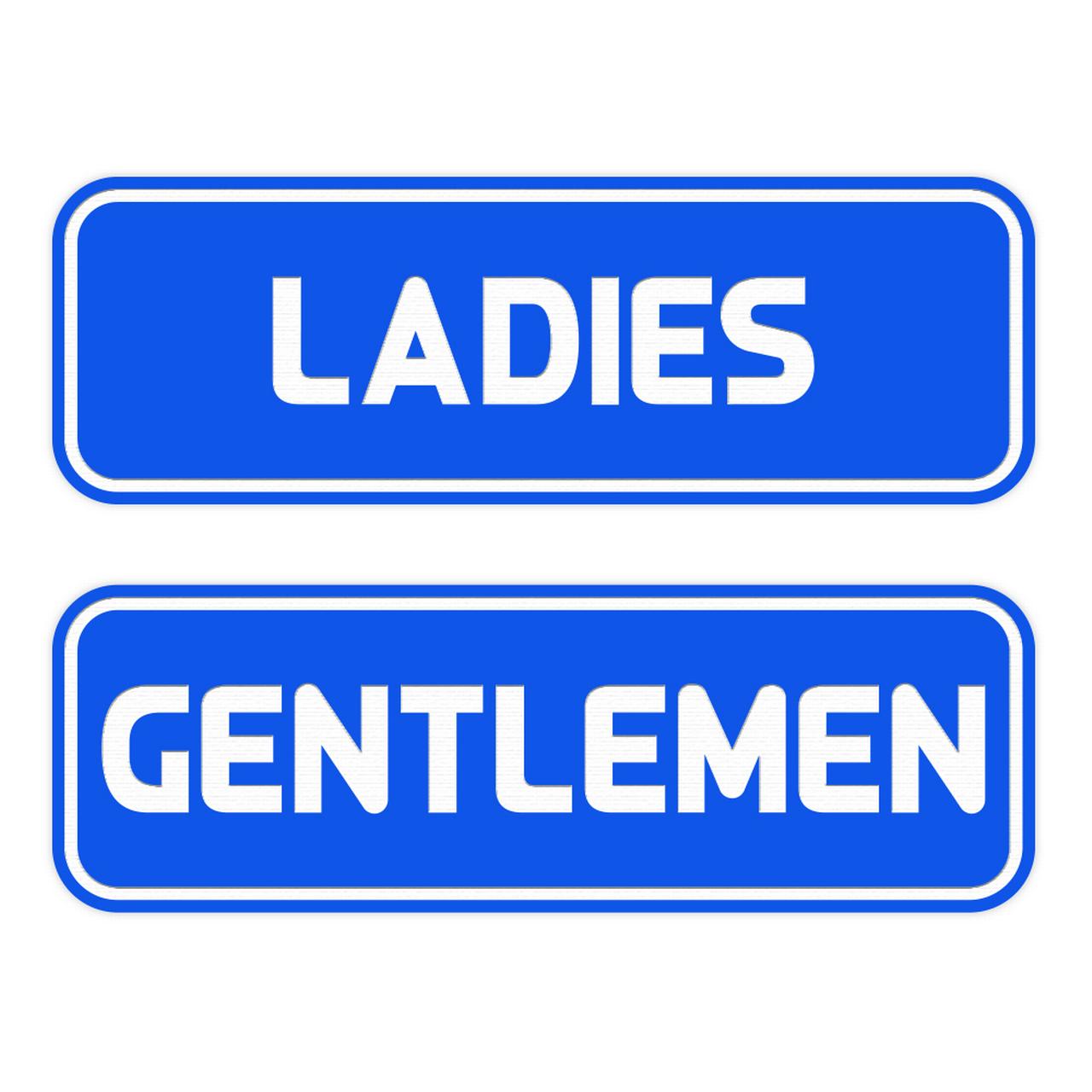 Standard Restrooms Sign - Blue - Small 2" X 6" - Walmart.com