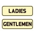 Standard Ladies Gentlemen Restroom Sign Set - Ivory / Dark Brown Large ...