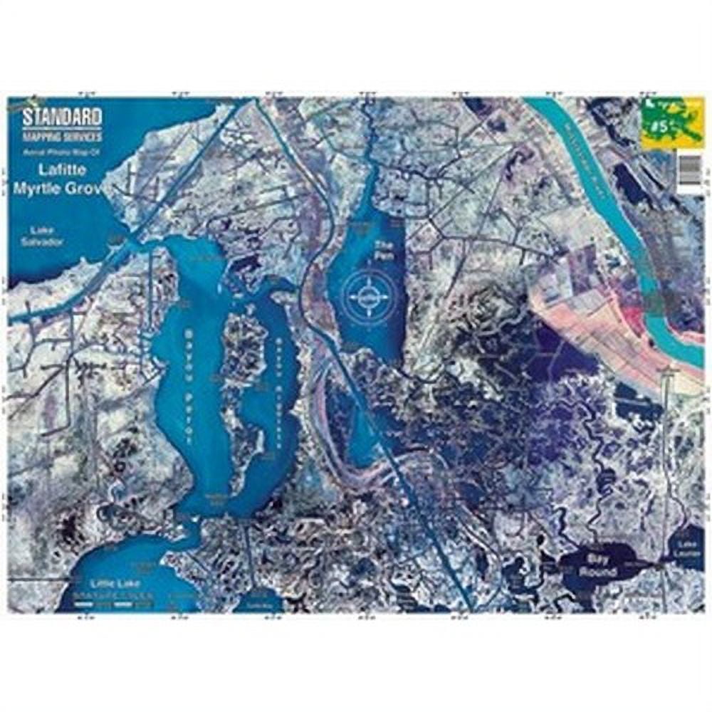 Standard Map M005 Laminated Lafitte/Myrtle Grove Fishing Map - Walmart.com