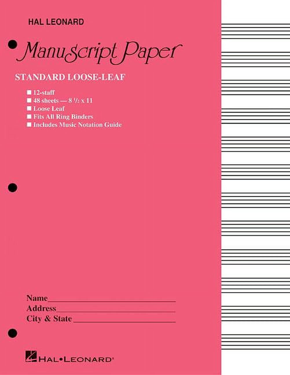 Standard Loose Leaf Manuscript Paper (Pink Cover) (Paperback) - Walmart.com