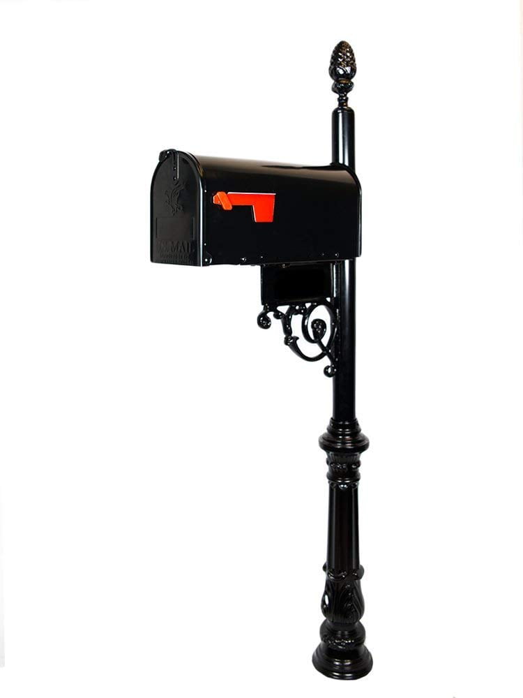 Standard Mailbox and Decorative Post System with Number Plate - Walmart.com