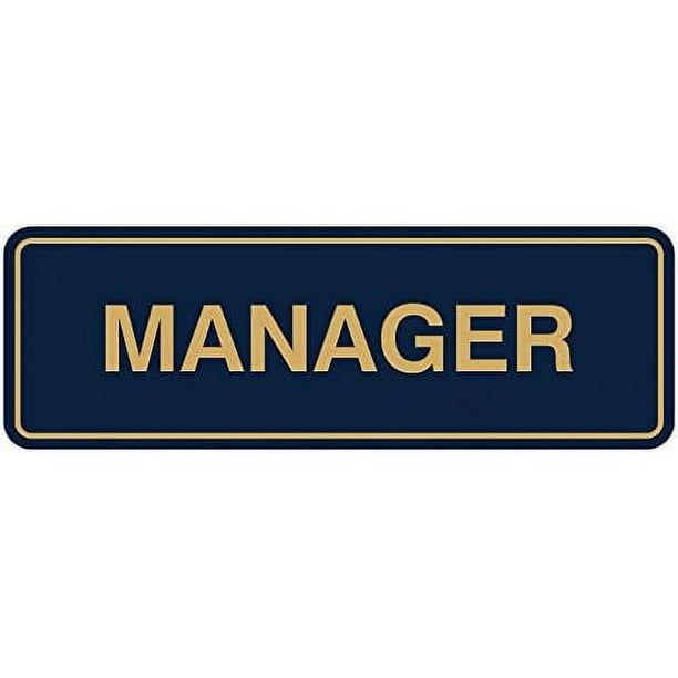 Standard Manager Door/Wall Sign - Blue/Gold - Small - Walmart.com