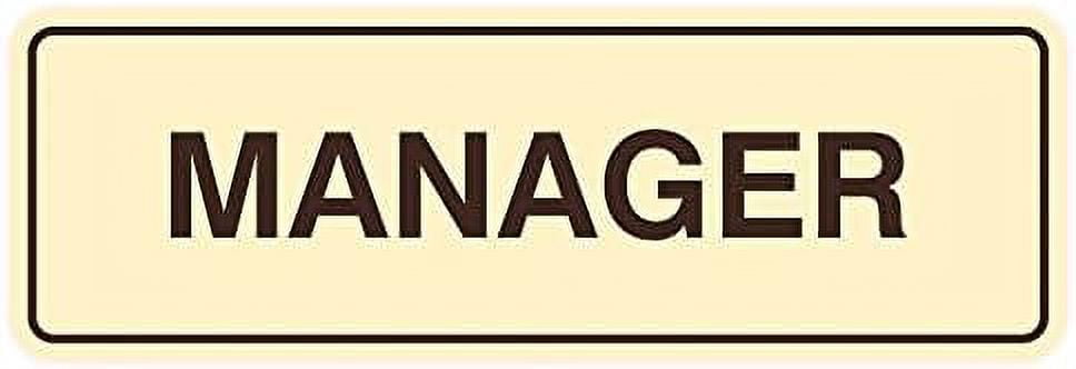 Standard Manager Door/Wall Sign - Ivory/Dark Brown - Large - Walmart.com