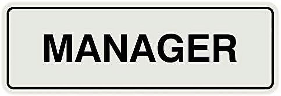 Standard Manager Door/Wall Sign - Lt Gray - Medium - Walmart.com