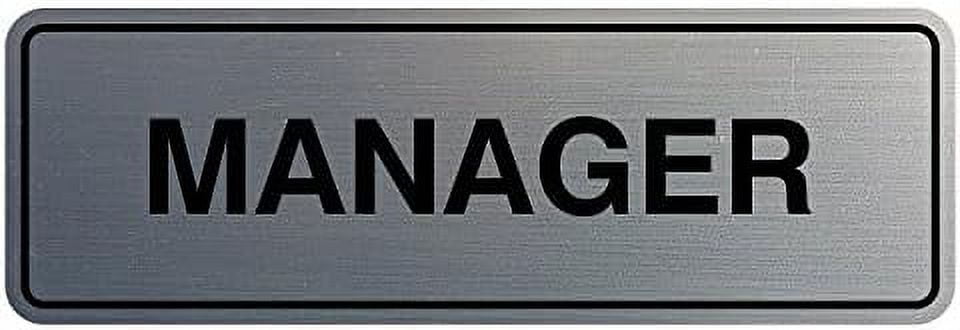 Standard Manager Door/Wall Sign - Silver - Small - Walmart.com
