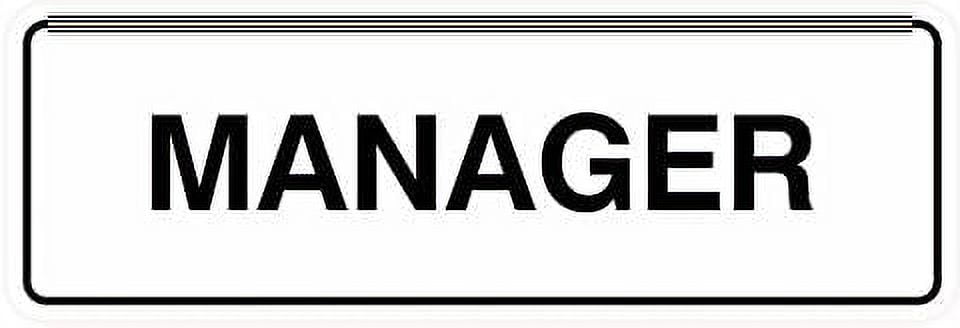 Standard Manager Door/Wall Sign - White - Medium - Walmart.com