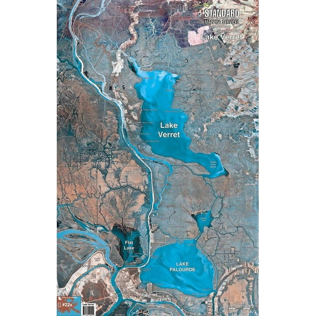 Standard Map M022 High-Resolution Laminated Satellite Aerial Lake ...