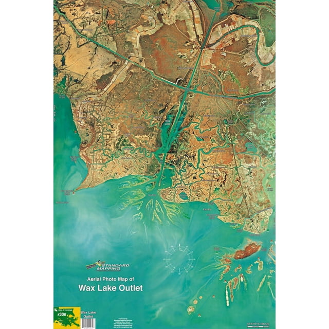 Standard Map M030 Laminated Wax Lake Outlet Fishing Map - Walmart.com