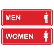 Restroom Signs (Brush Aluminum Set of 2) - Modern Restroom Sign ...