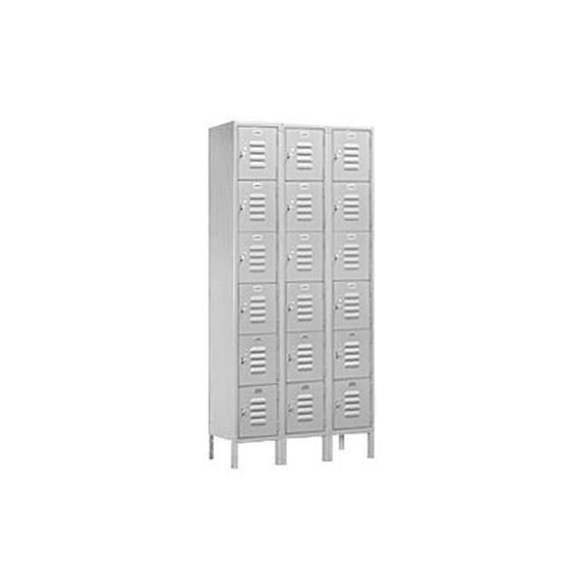 Standard Metal Locker - Six Tier Box Style Bridge - 1 Wide - Gray ...