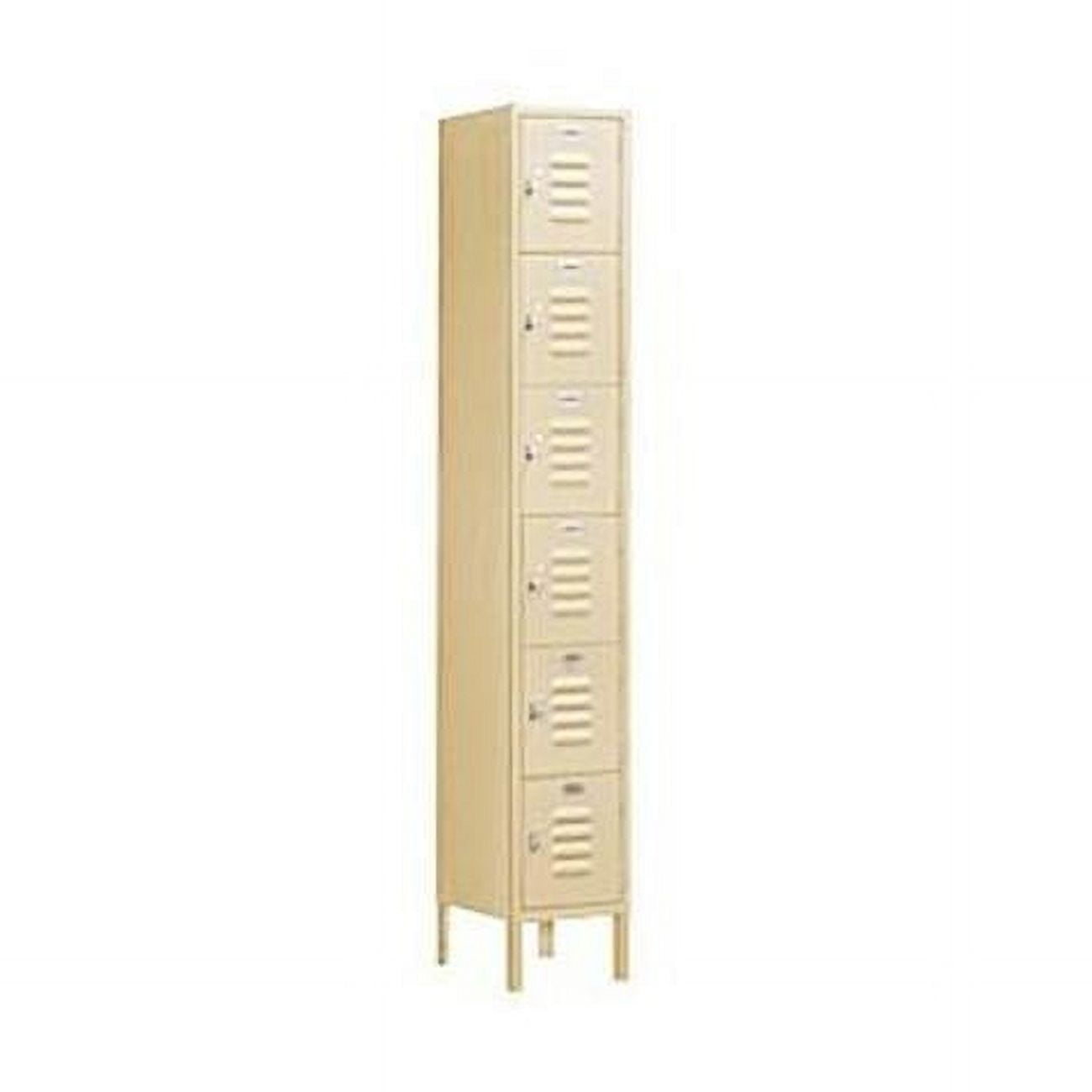 Standard Metal Locker - Six Tier Box Style Bridge - 1 Wide - Tan ...