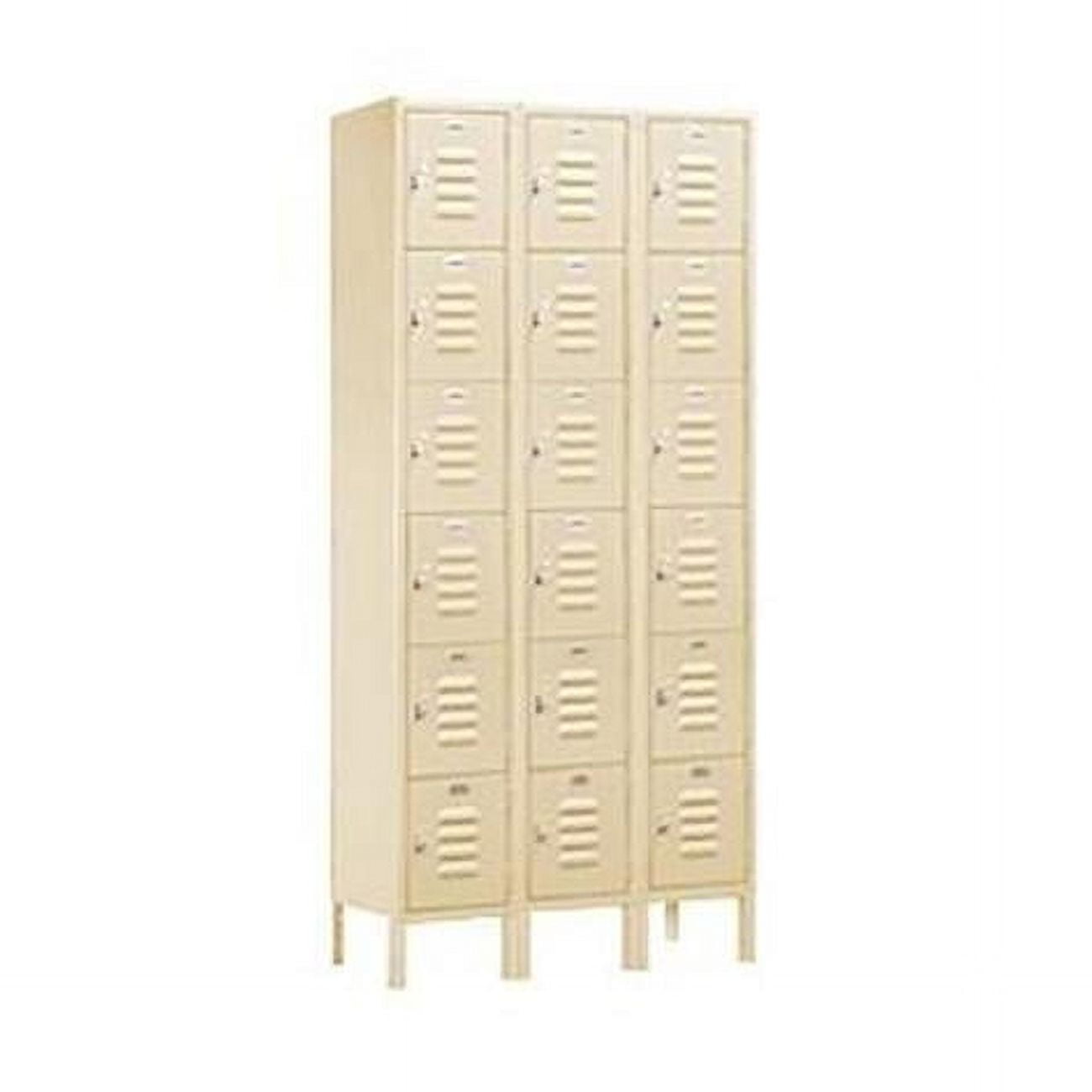 Standard Metal Locker - Six Tier Box Style Bridge - 1 Wide - Tan ...