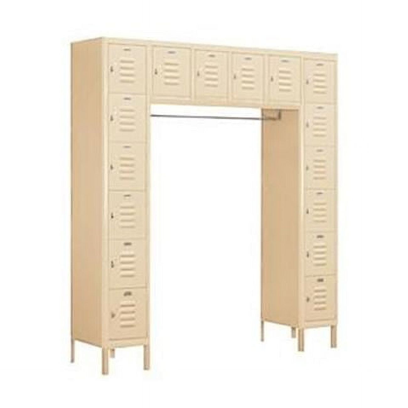 Standard Metal Locker-Six Tier Box Style Bridge-16 Box-Tan-Assembled ...