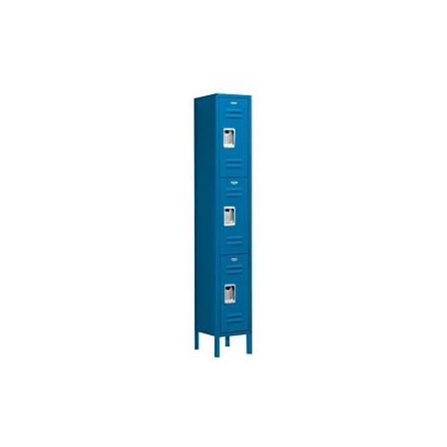 Standard Metal Locker - Triple Tier-1 Wide-Blue-Unassembled - 12 in. W ...