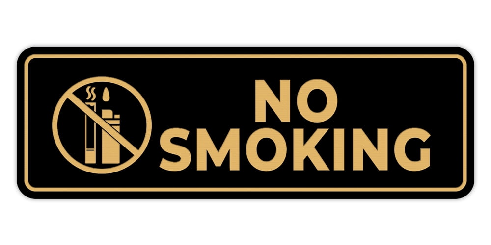 Standard NO Smoking Thank You (Cigarette Lighter) Sign (Black /Gold ...