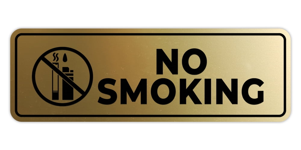 Standard NO Smoking Thank You (Cigarette Lighter) Sign (Brushed Gold ...
