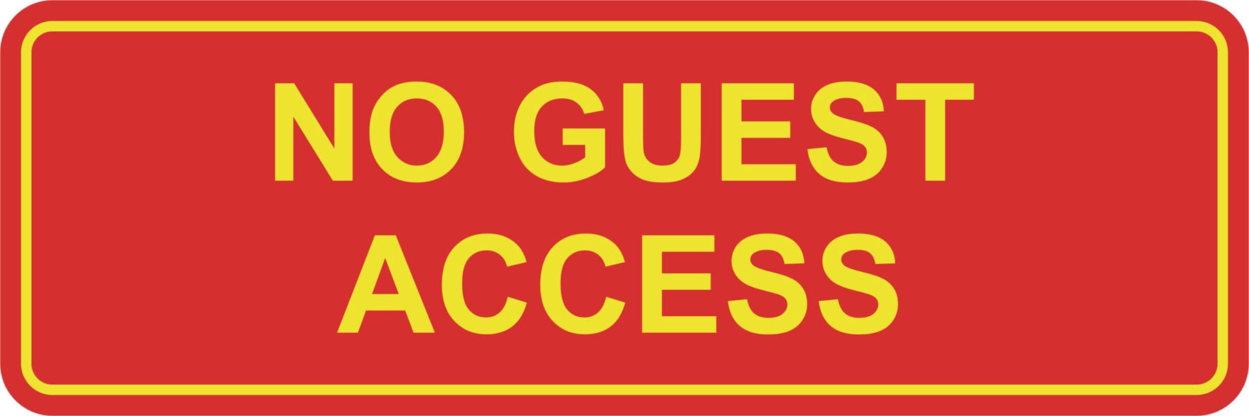 Standard No Guest Access Sign(Red/Yellow) - Small - Walmart.com
