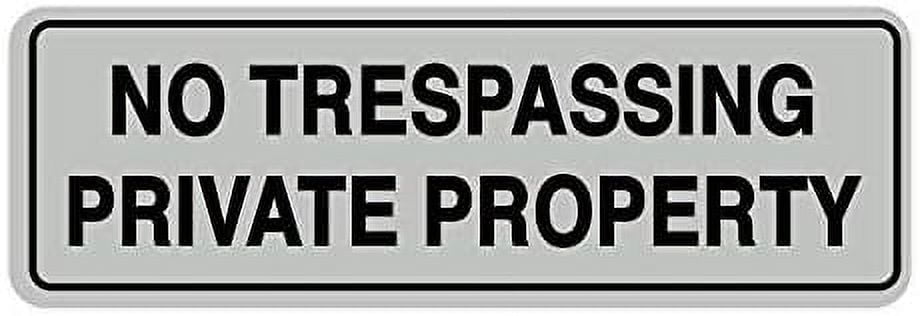 Standard No Trespassing Private Property Sign - Lt Gray - Small ...