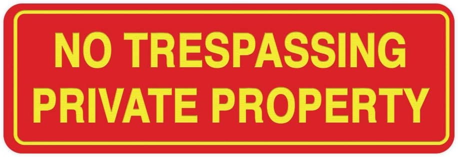 Standard No Trespassing Private Property Sign - Red/Yellow - Large ...