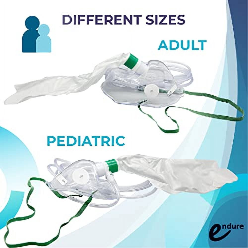 Standard Non-Rebreathing Oxygen Mask,(Pack of 5), Rebreather Oxygen ...