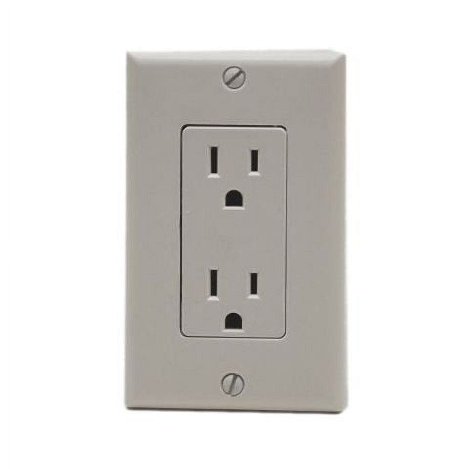 Standard Off White Plastic 4 1/2 Inch x 2 3/4 Inch Two Plug Boat Outlet ...