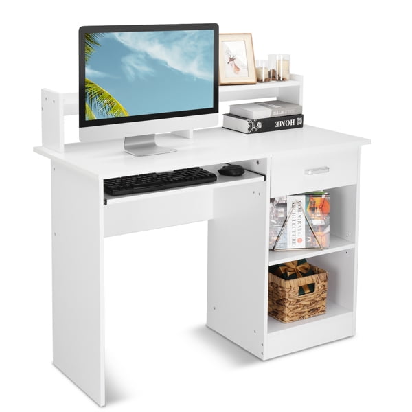 Standard Office Computer Desk - White - Walmart.com