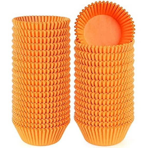 Standard Orange Cupcake Muffin Liners 500-Count, No Smell, Food Grade ...