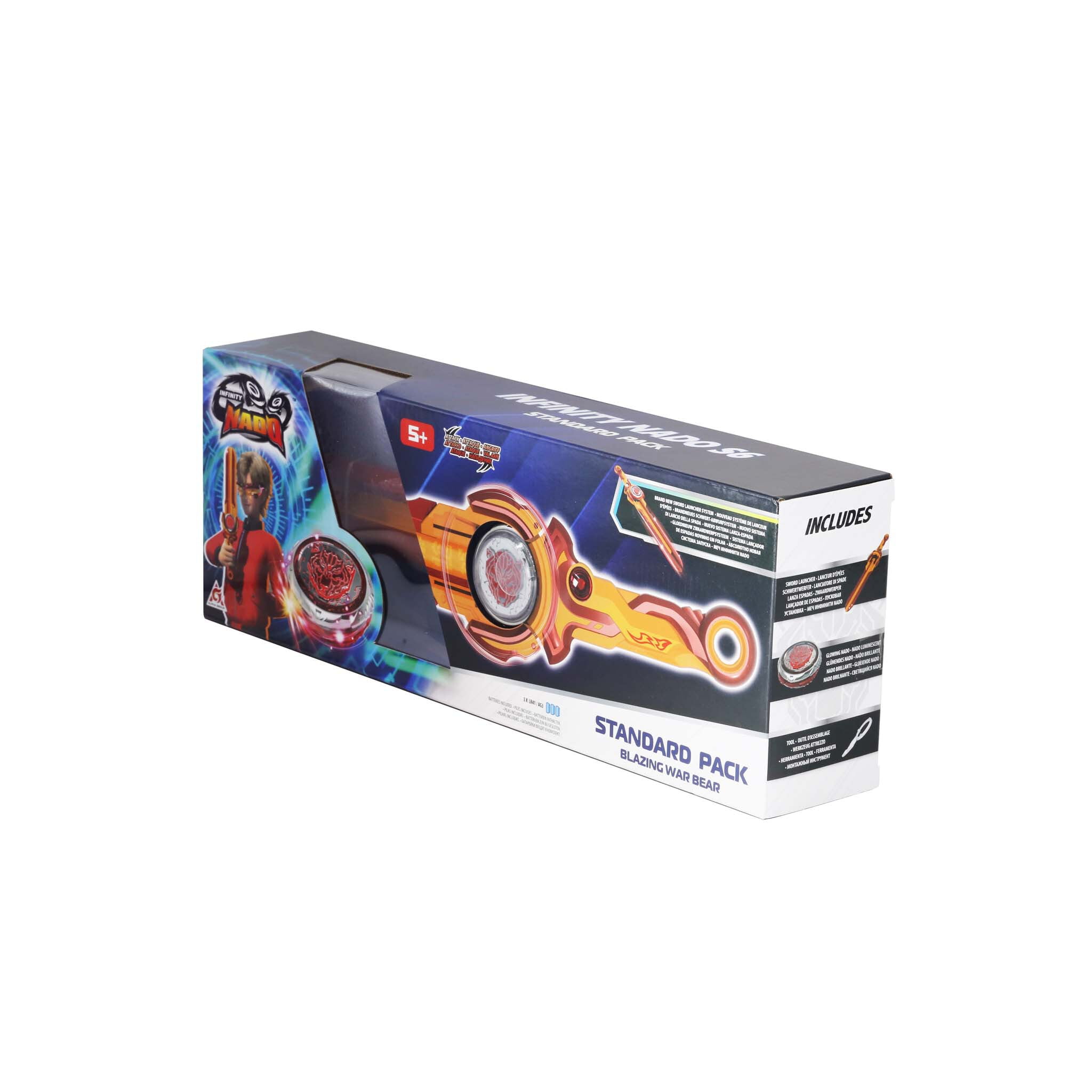 Infinity Nado Blazing War Bear Spinning Battle Top with Sword Launcher ...