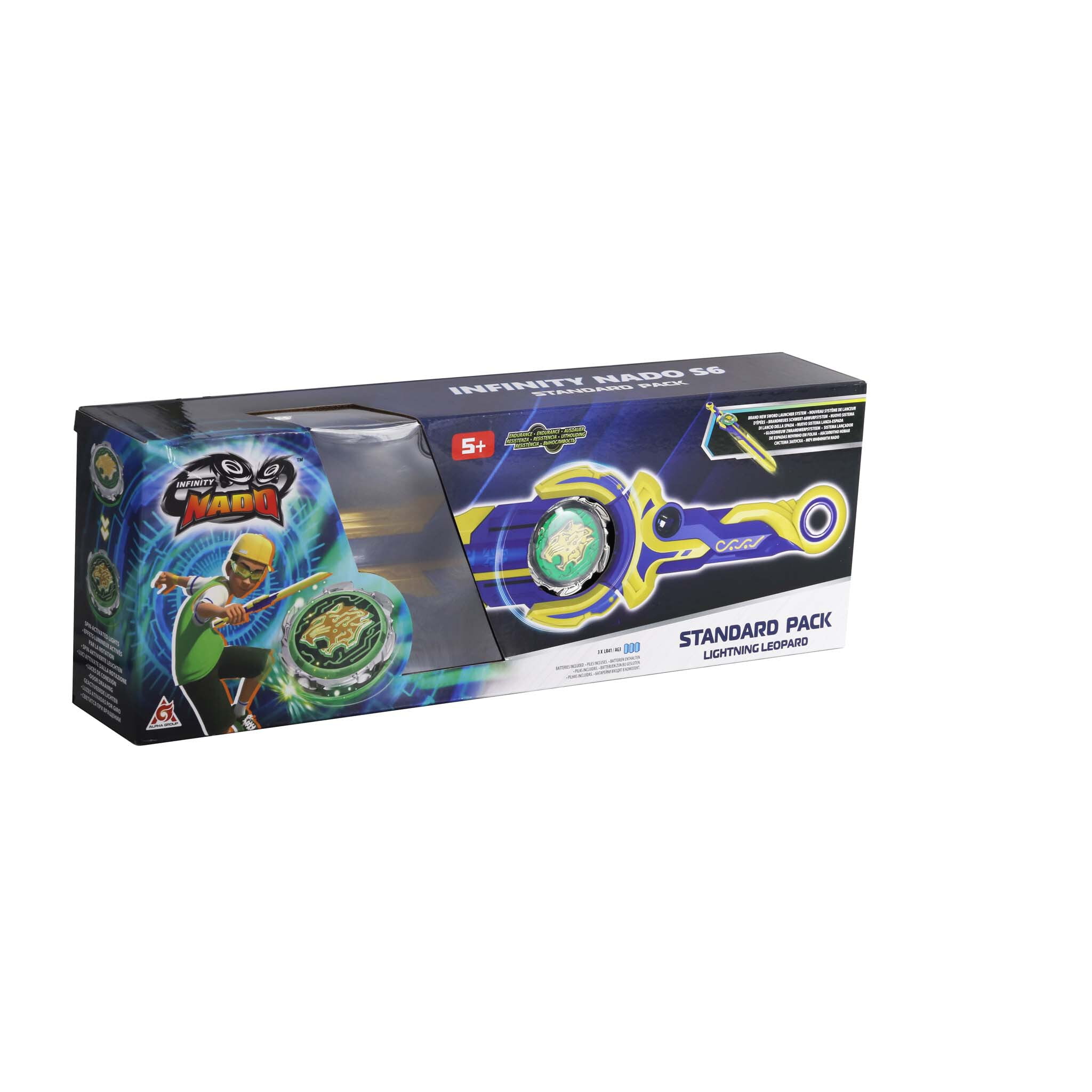Infinity Nado Lightning Leopard Spinning Battle Top with Sword Launcher ...