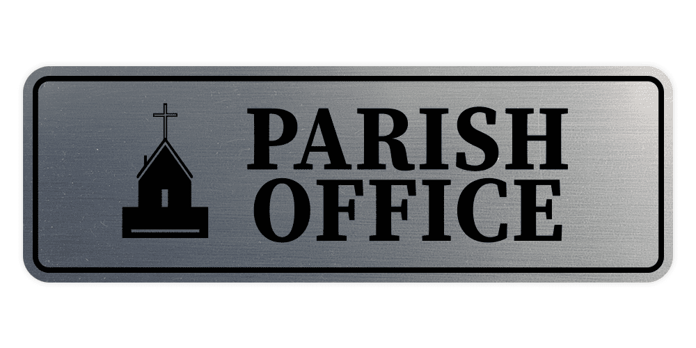 Standard Parish Office Sign (Brushed Silver) - Large - Walmart.com