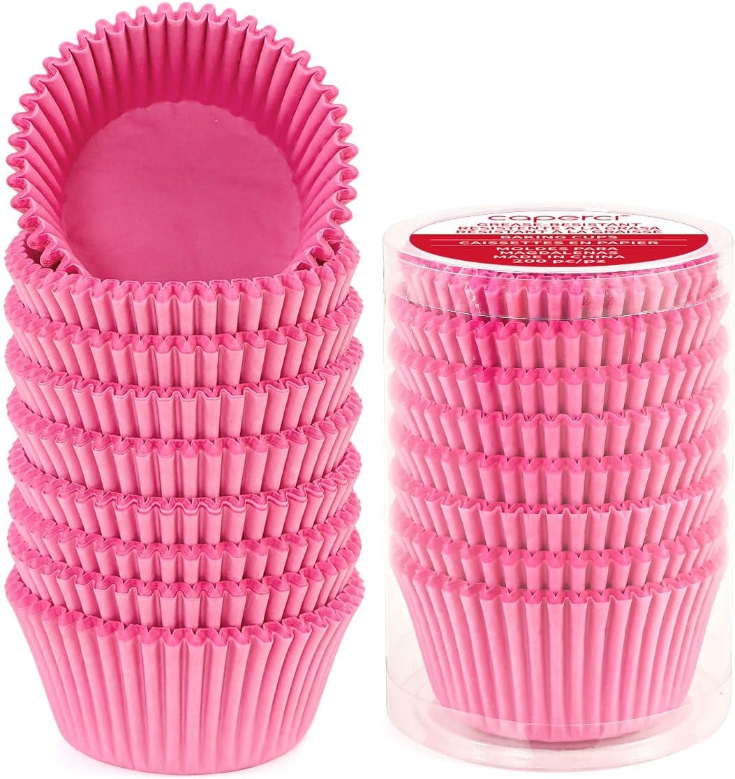Standard Pink Cupcake Liners for Baking 200 Counts - Greaseproof Muffin ...