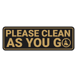 Standard Please Clean As You Go Sign (Black Gold) - Large - Walmart.com