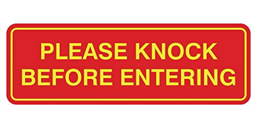 Standard Please Knock Before Entering Sign - Red/Yellow - Large 10 Pack ...