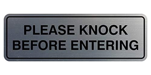 Standard Please Knock Before Entering Sign - Silver - Medium 10 Pack ...