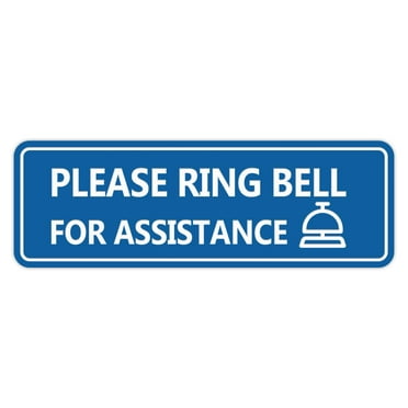 Designer Please Ring Bell for Assistance (Classic Bell) Sign (Black ...
