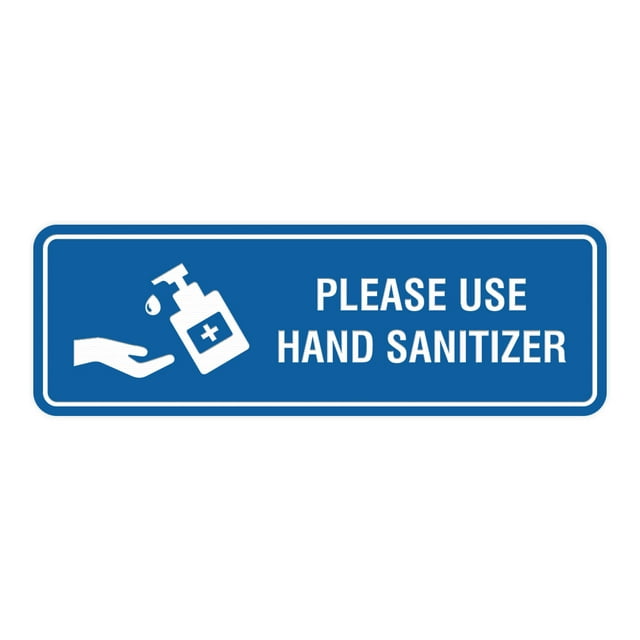 Standard Please Use Hand Sanitizer Sign (Blue) - Large 3"x9" - Walmart.com