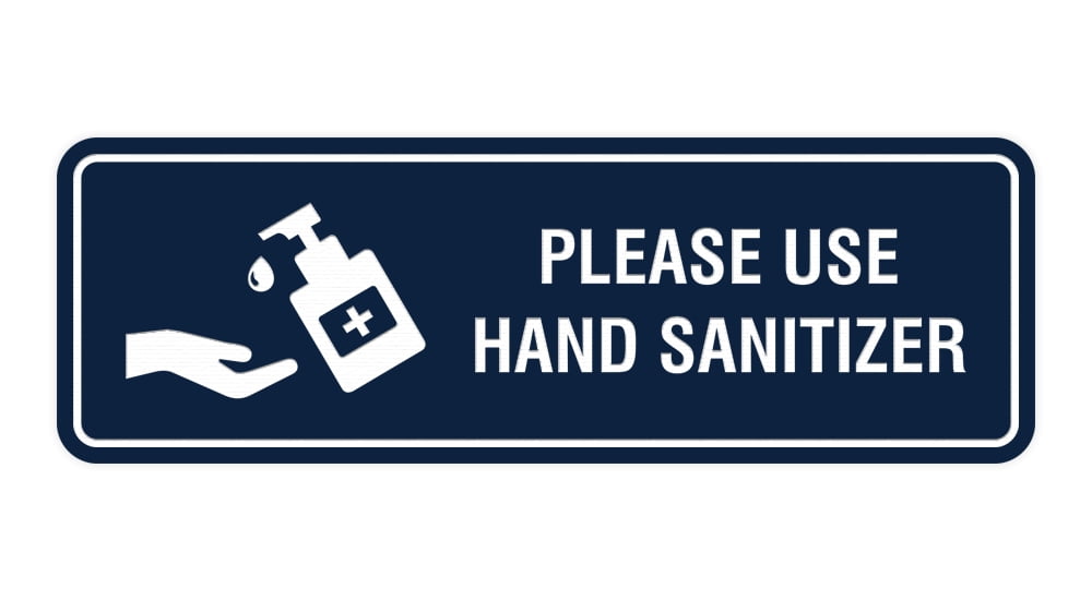 Standard Please Use Hand Sanitizer Sign (Navy Blue / White) - Large 3 ...