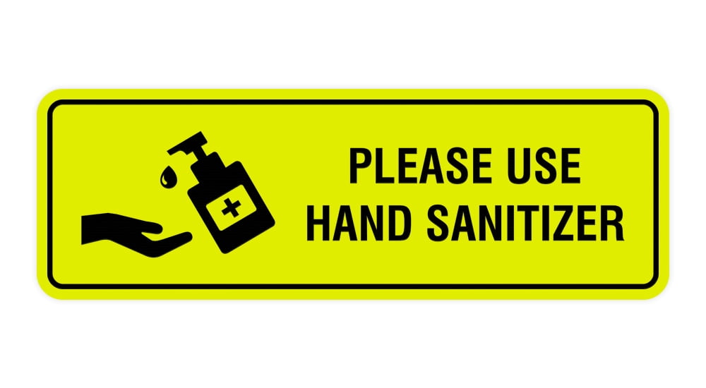 Standard Please Use Hand Sanitizer Sign (Yellow / Black) - Medium 2-3/4 ...
