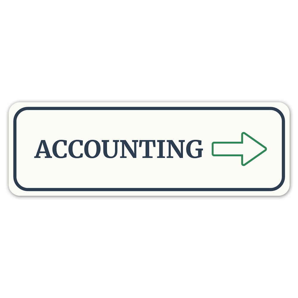 Standard Plus Accounting (Right Arrow) Wall or Door Sign | Office Room ...