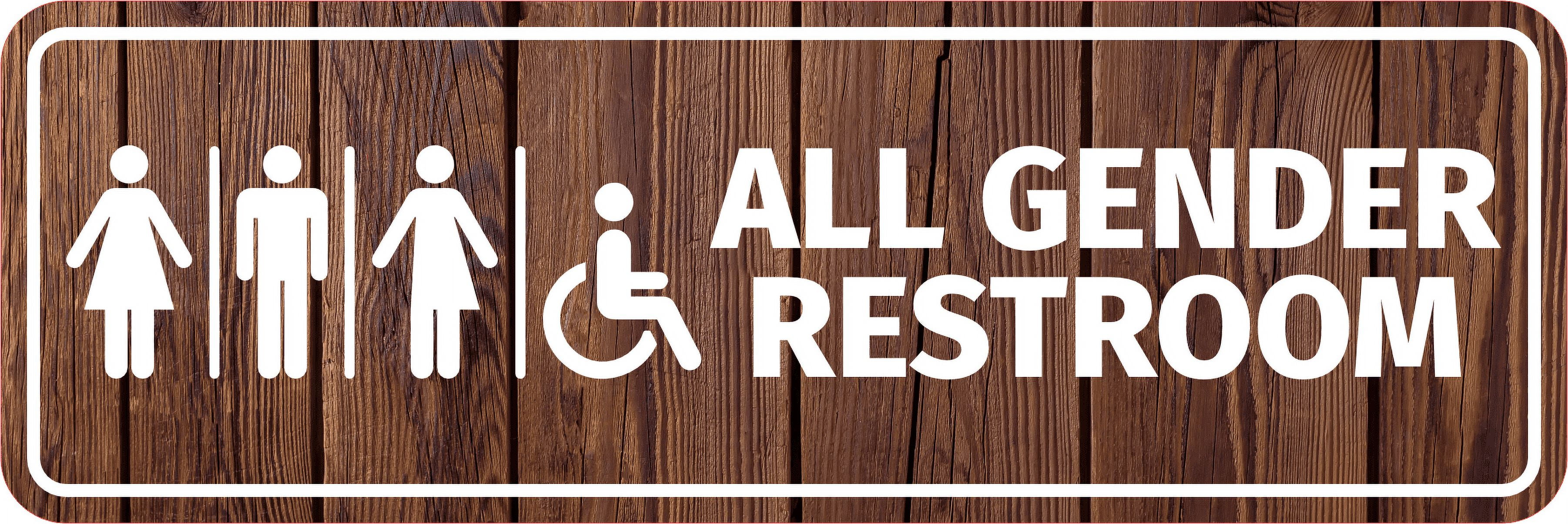 Standard Plus All Gender Restroom Wall or Door Sign Easy Installation ...