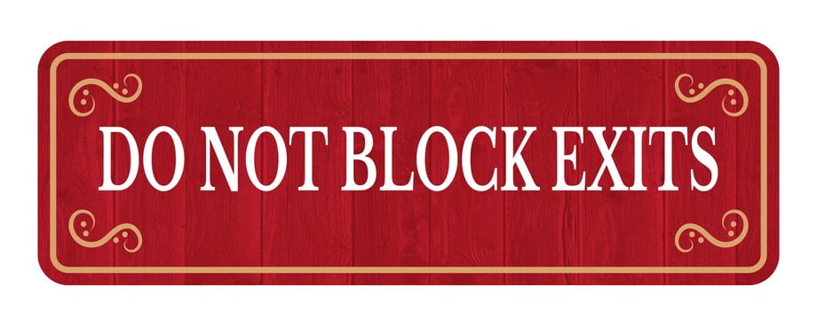 Standard Plus Do Not Block Exits Door or Wall Sign Office Signage Size ...