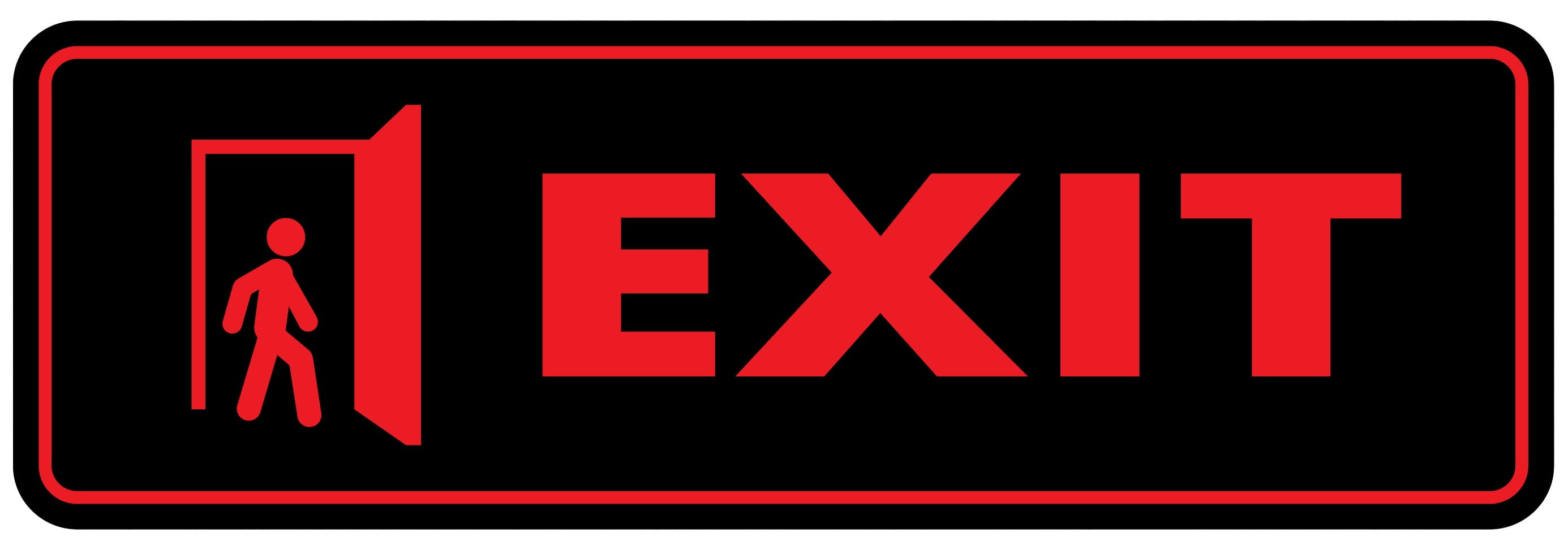 Standard Plus Exit Wall or Door Sign | Public Spaces Signage - Small ...