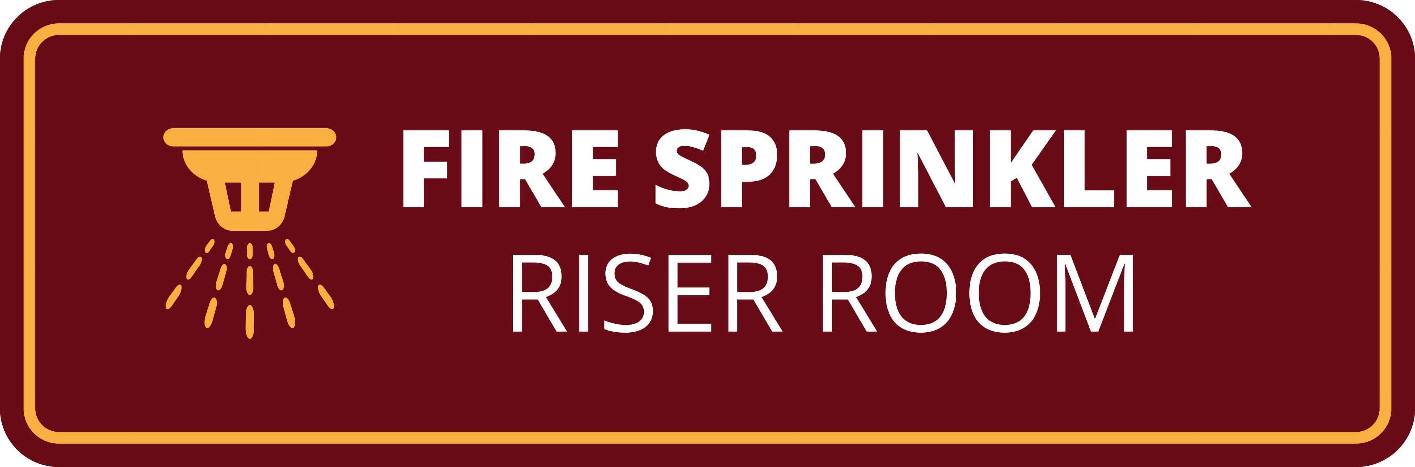 Standard Plus Fire Sprinkler Riser Room Door or Wall Sign | Business ...