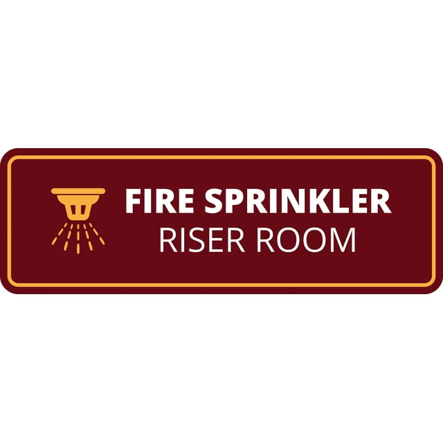 Standard Plus Fire Sprinkler Riser Room Door or Wall Sign | Business ...