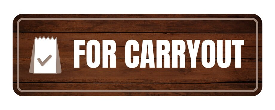 Standard Plus For Carryout Door or Wall Sign Office Signage Size: 4 x ...