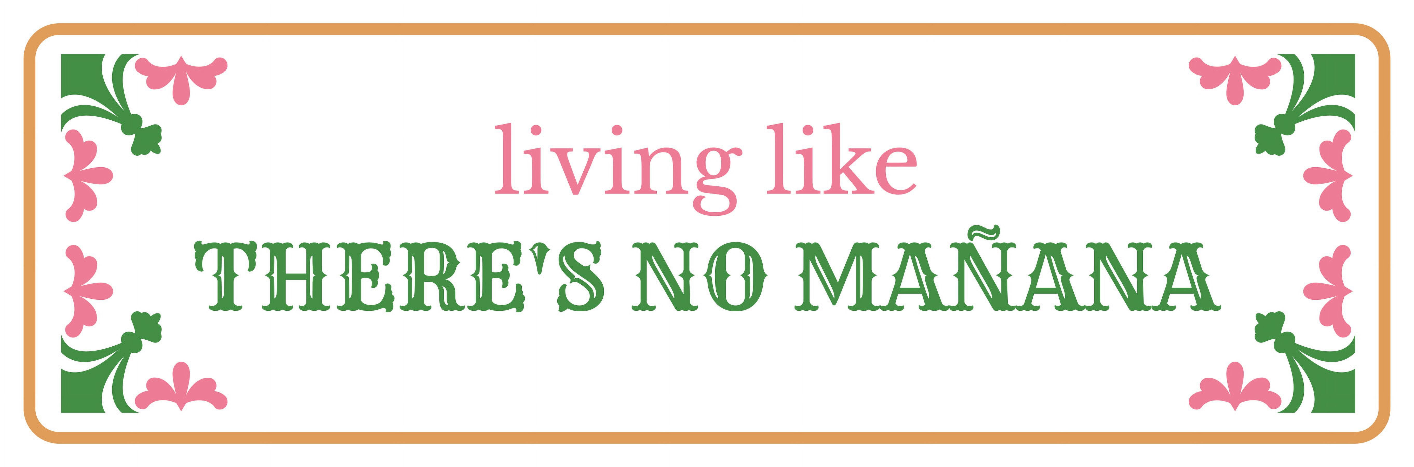 Standard Plus Living Like There's No mañana Door or Wall Sign | Funny ...