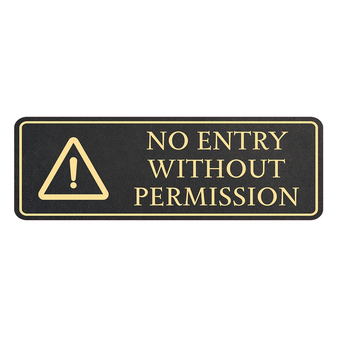 Standard Plus No Entry Without Permission Wall or Door Sign | Workplace ...