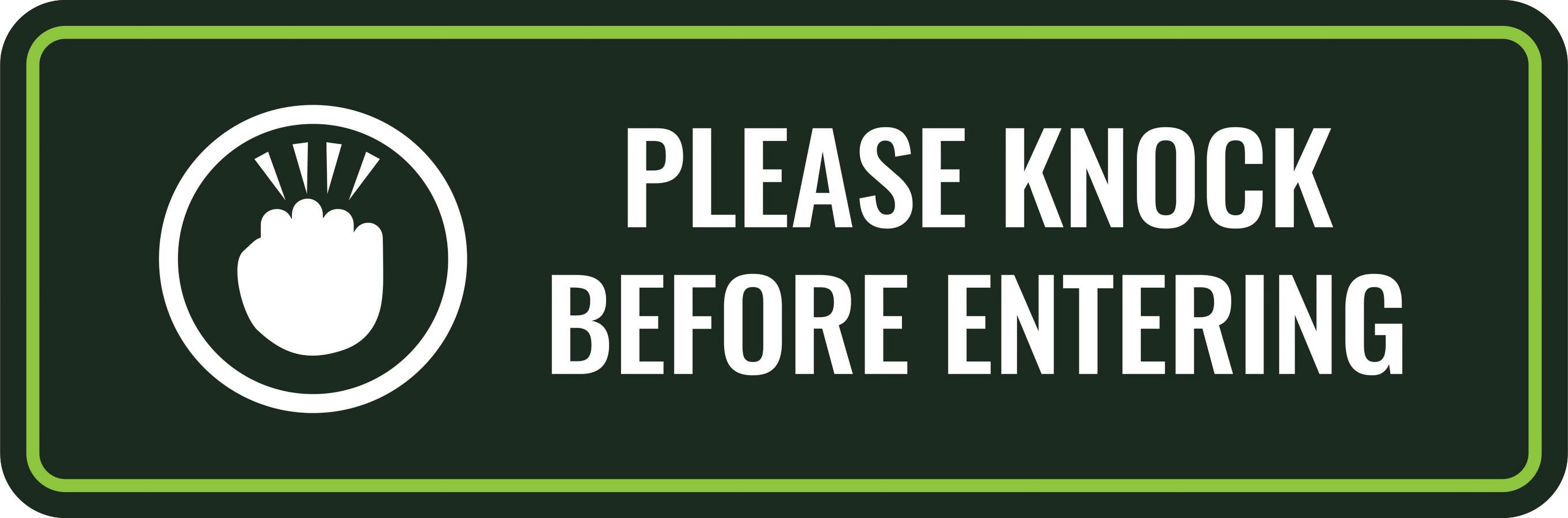 Standard Plus Please Knock Before Entering Door or Wall Sign | Business ...